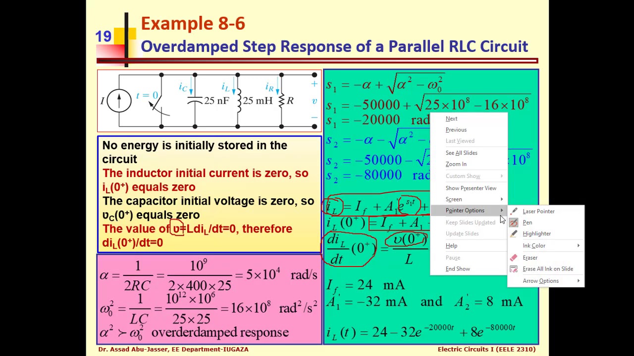 Natural and Step Responses of RLC Circuits 6 - YouTube