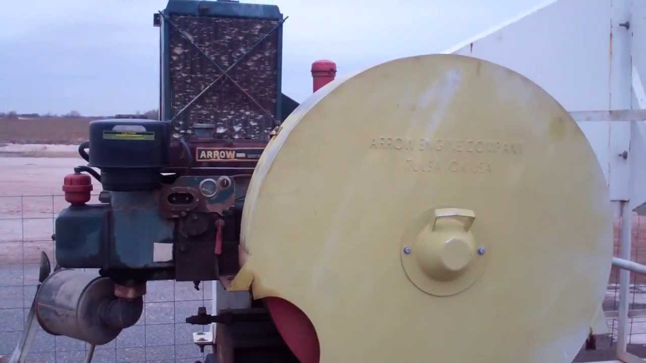 Arrow C-96 engine on a 228 LS pumpjack. - YouTube