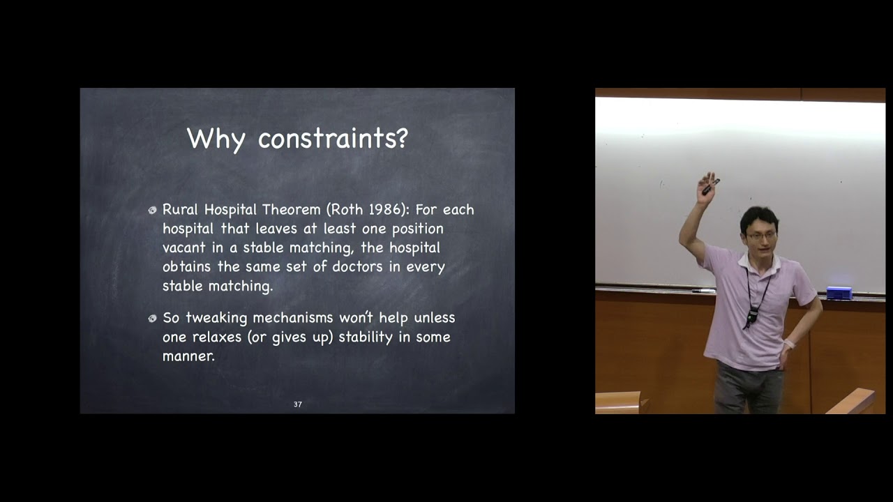 Matching theory and market design: theory and applications 2/2 - YouTube