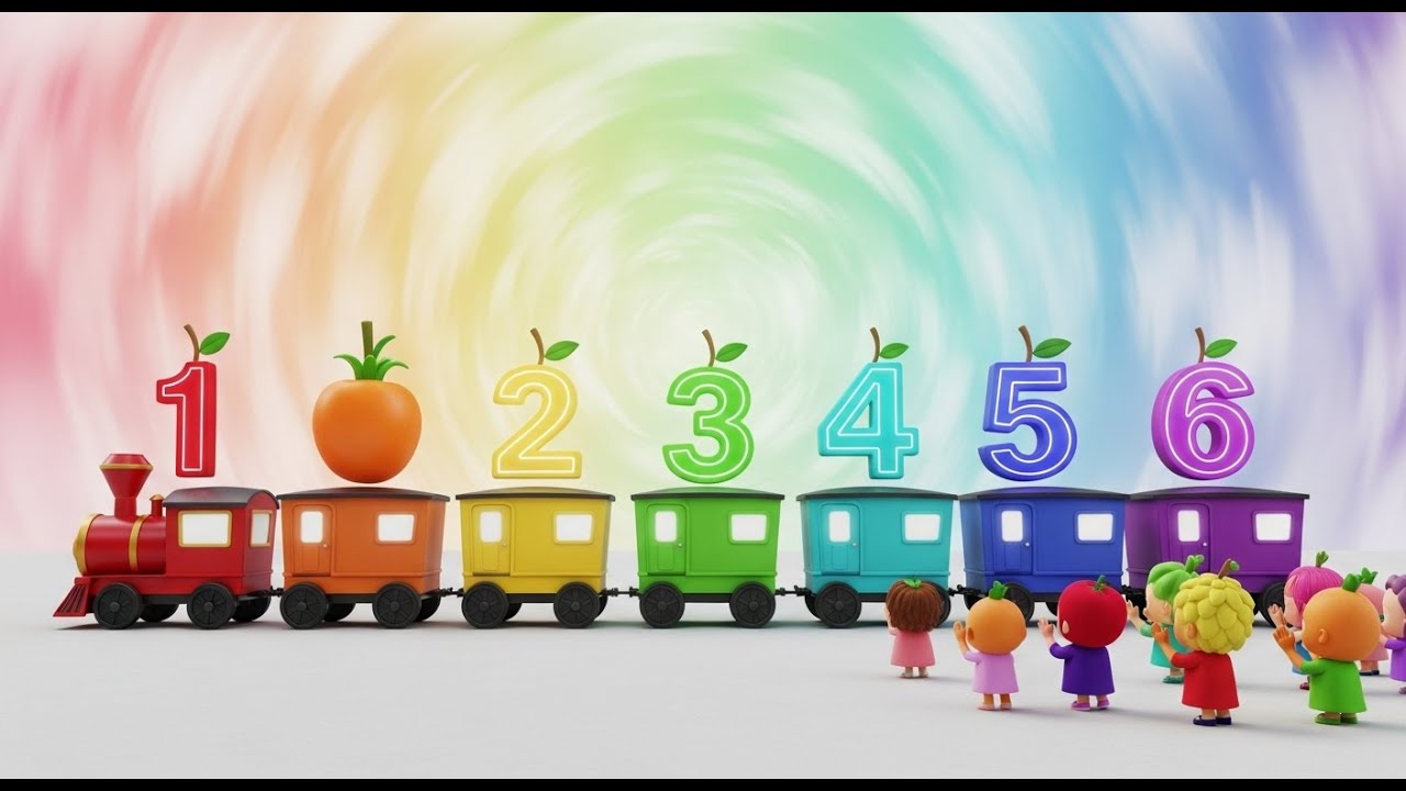 Train of Fruits – Learn Colors at the Station! | Colorful Fruit Train ...