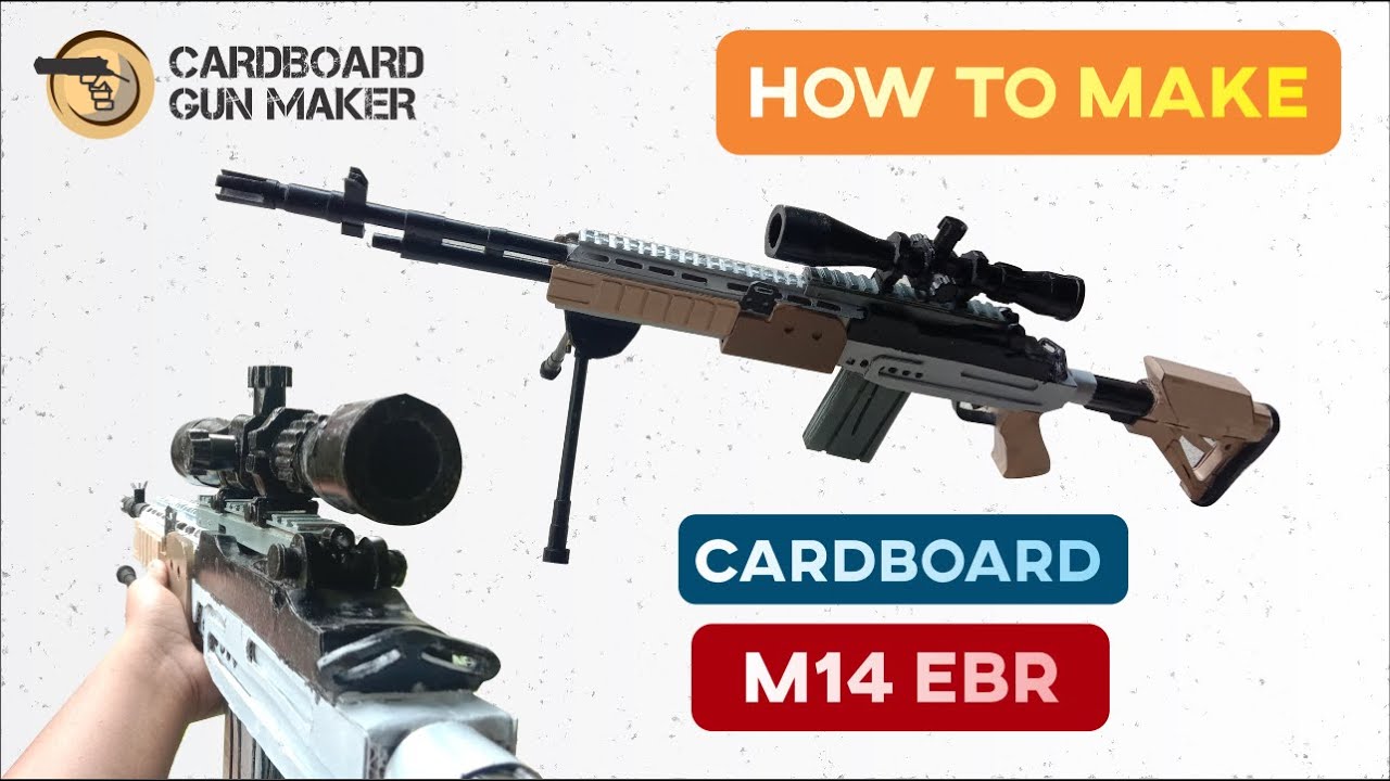 How To Make Cardboard Semiauto M14 EBR - YouTube