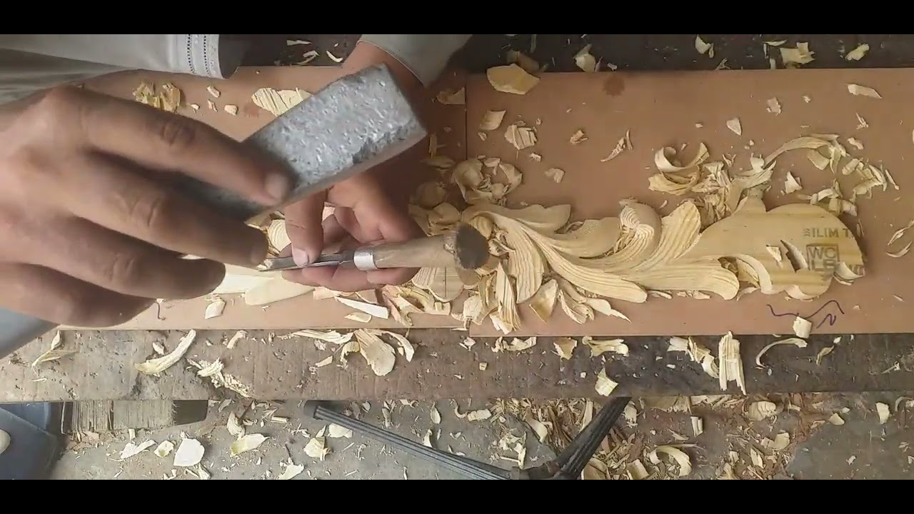 amazing wood carving hand work carving design - YouTube
