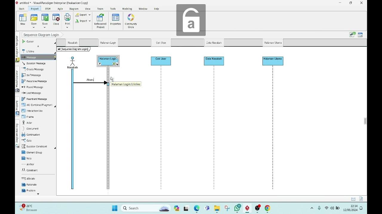 Tutorial Pembuatan Sequence Diagram - YouTube