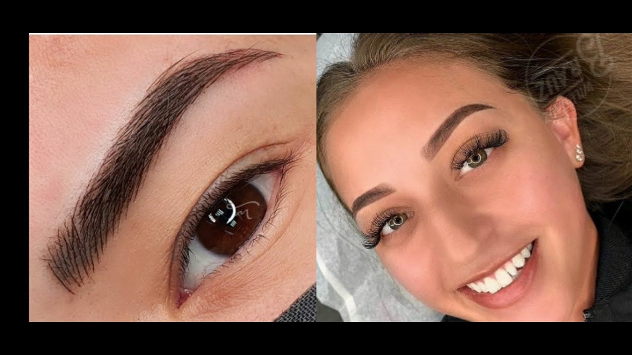 Microblading microshading eyebrow step by step - YouTube