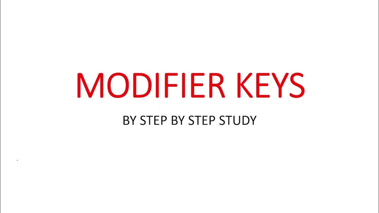 MODIFIER KEYS|FUNCTIONS |SHORTCUT KEYS|SHORTCUTS - YouTube
