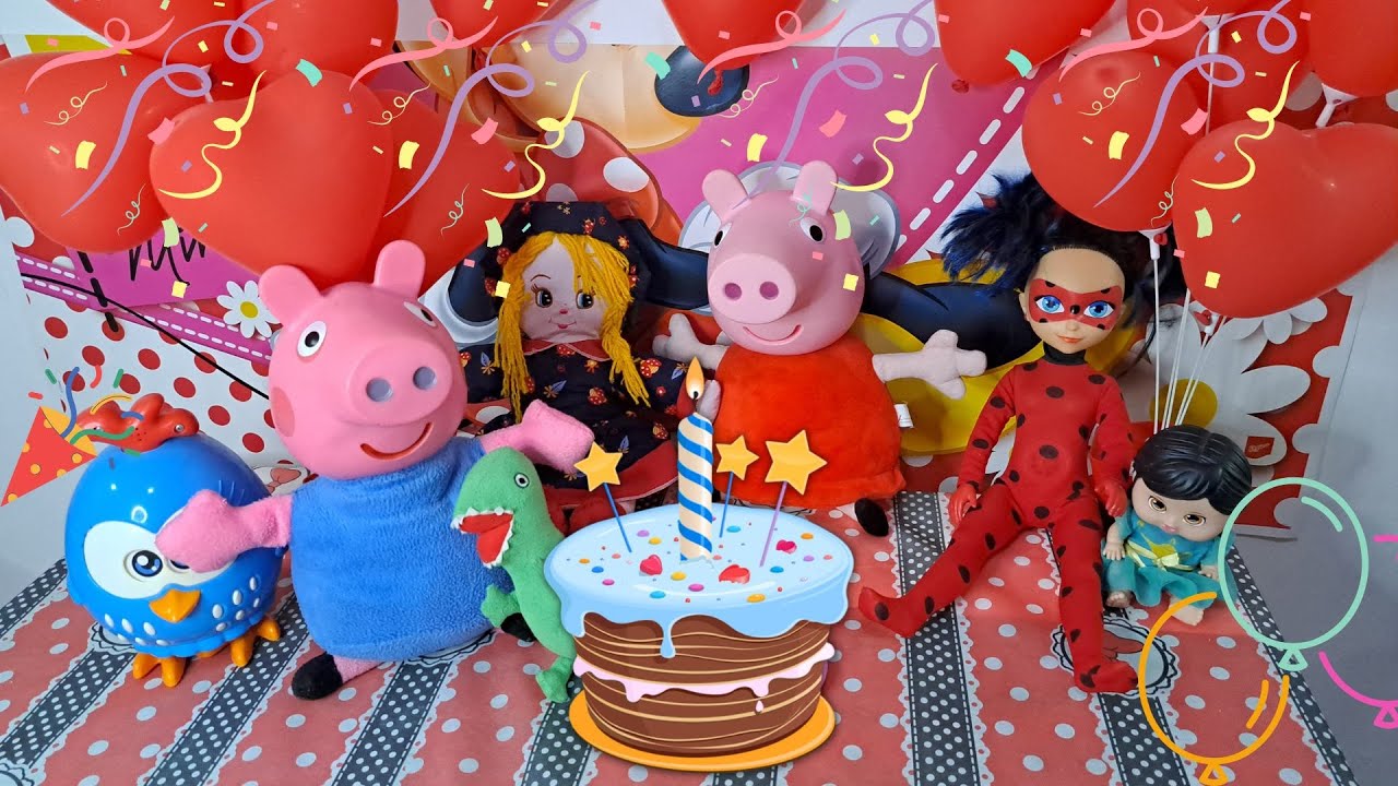 FESTA DE ANIVERSÁRIO DA PEPPA PIG COM OS AMIGUINHOS E A TIA VAN - YouTube