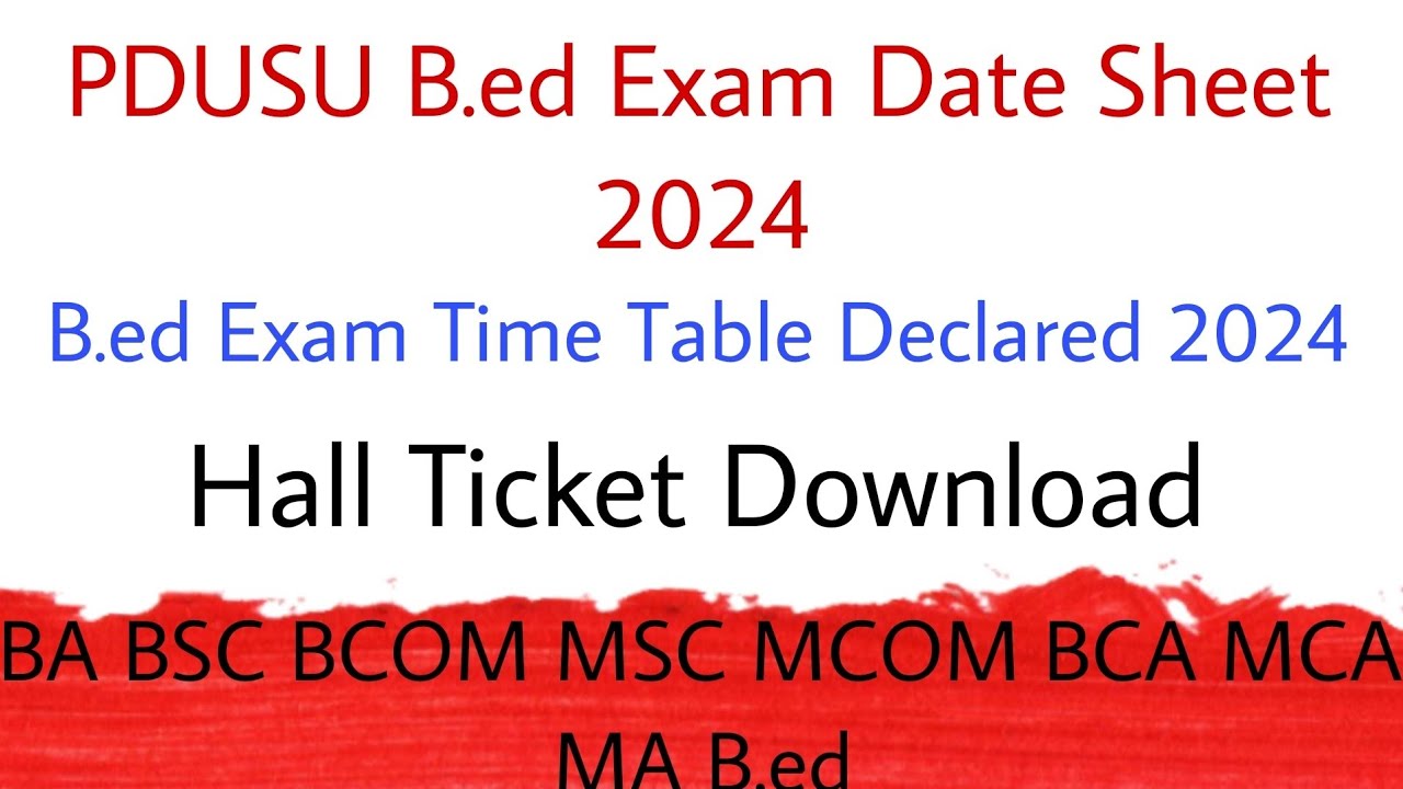 Shekhawati university B.ed exam time table 2024| PDUSU bed exam time ...