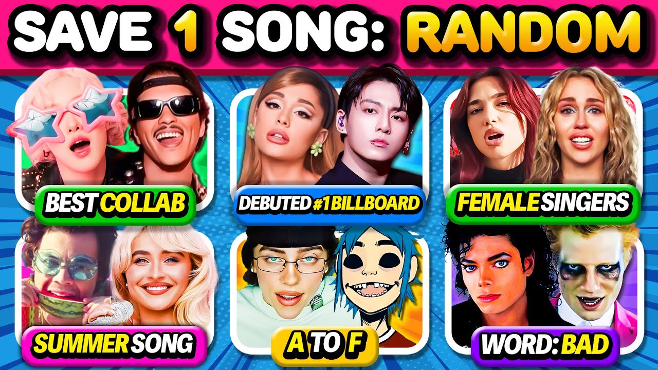 Save One Song 🔥 RANDOM: NEW RULES #5, 6 SONGS QUIZ | Music Challenge ...