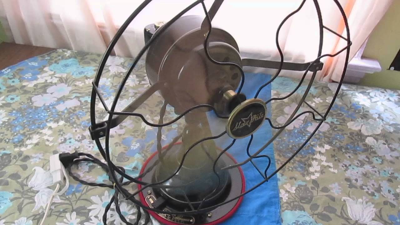 1920s star rite vintage electric fan - YouTube