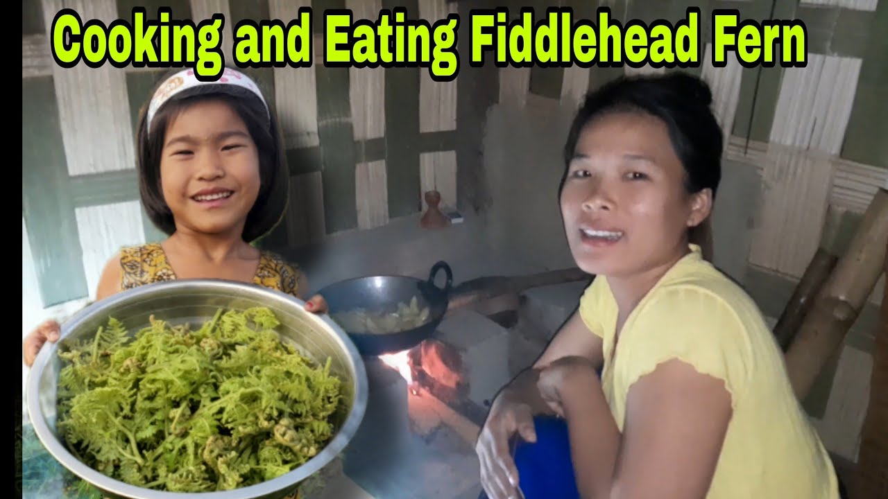 Cooking And Eating Fiddlehead Fern With Dry Fish At Home || Cooking and ...