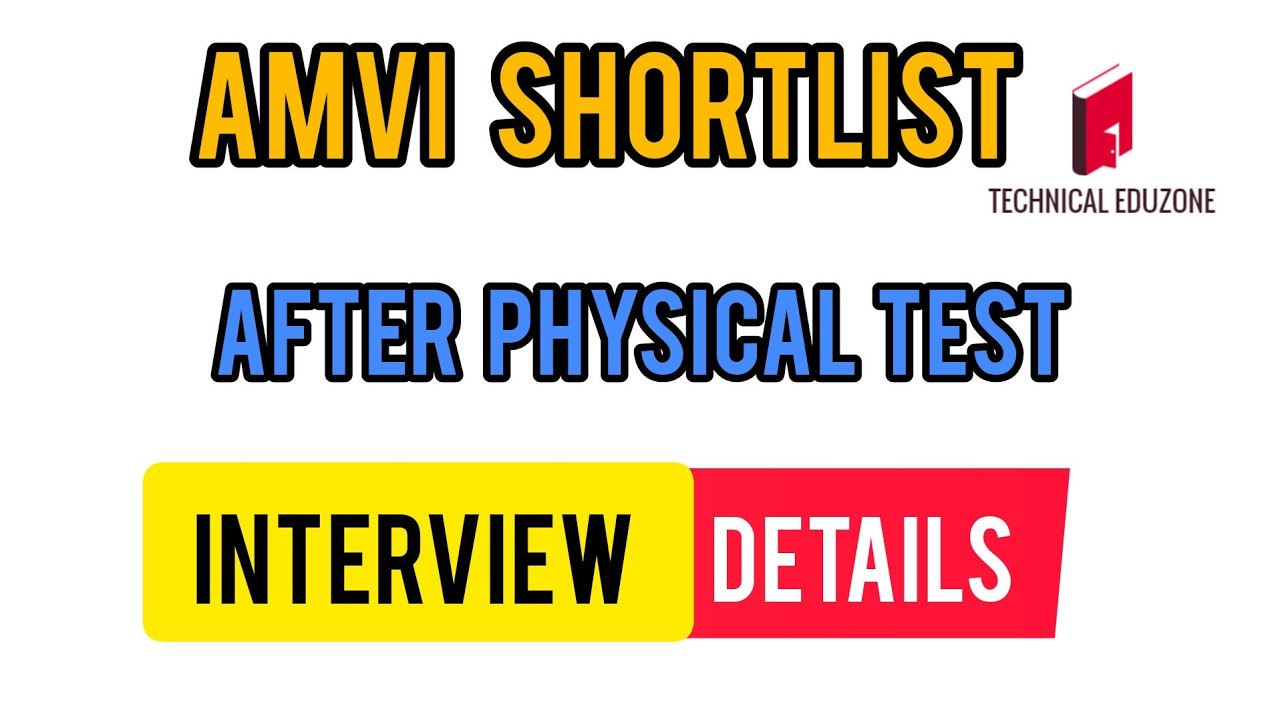 AMVI Shortlist after Physical Test | AMVI Result - YouTube