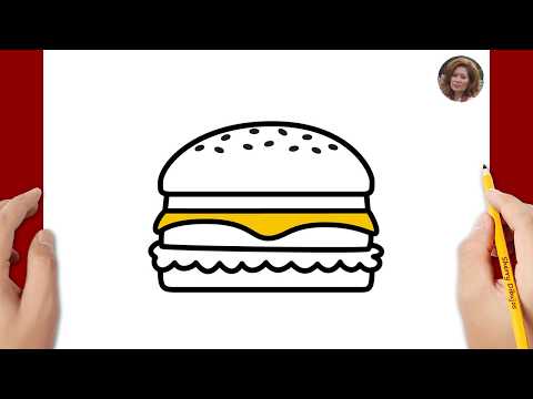 Cómo dibujar una hamburguesa 🍔 | Dibujos para dibujar