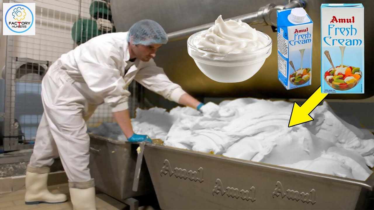 फैक्ट्री में ऐसे बनती है अमूल फ्रेश क्रीम | Amul Fresh Cream ...