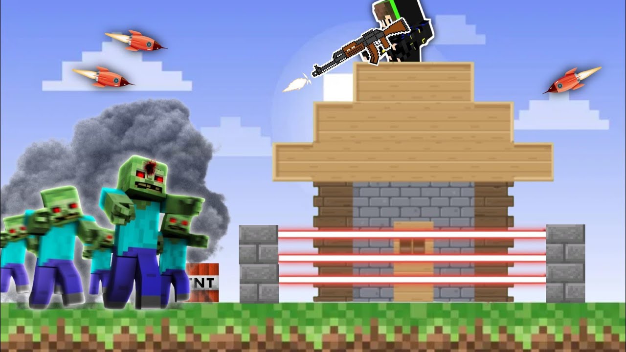 Zombies Vs best defence base| Minecraft |Defence Test #1 - YouTube