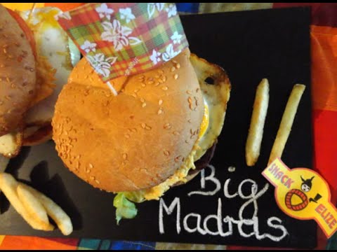 recette du hamburger antillais: le big madras - YouTube