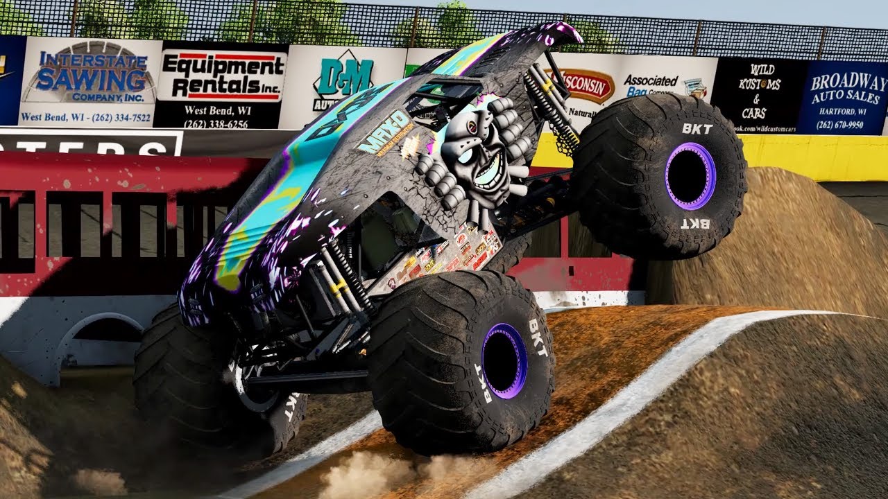 20 Truck Slinger Speedway Freestyle - BeamNG.Drive Monster Jam - YouTube