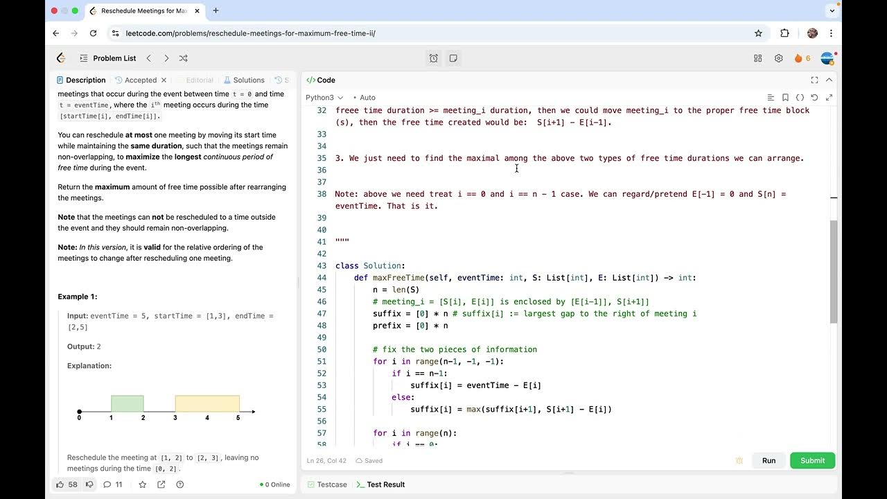 leetcode 3440 Reschedule Meetings for Maximum Free Time II | Linear Scan - YouTube