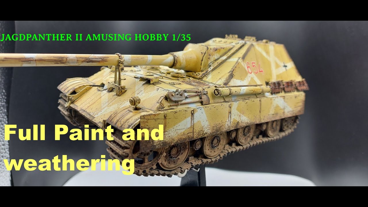 Jagdpanther II - 1/35 Amusing Hobby Full paint & Weathering - YouTube