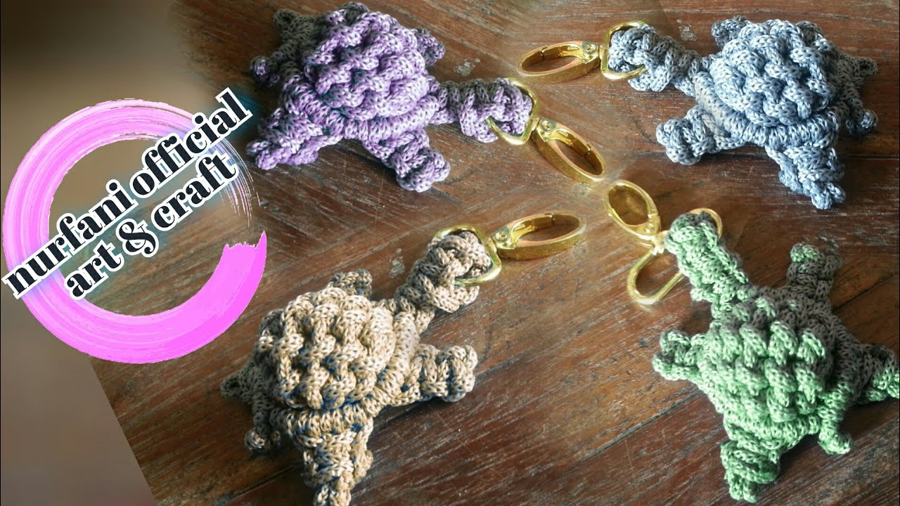 3) tutorial macrame keychain turtle shape 🐢🐢 - YouTube