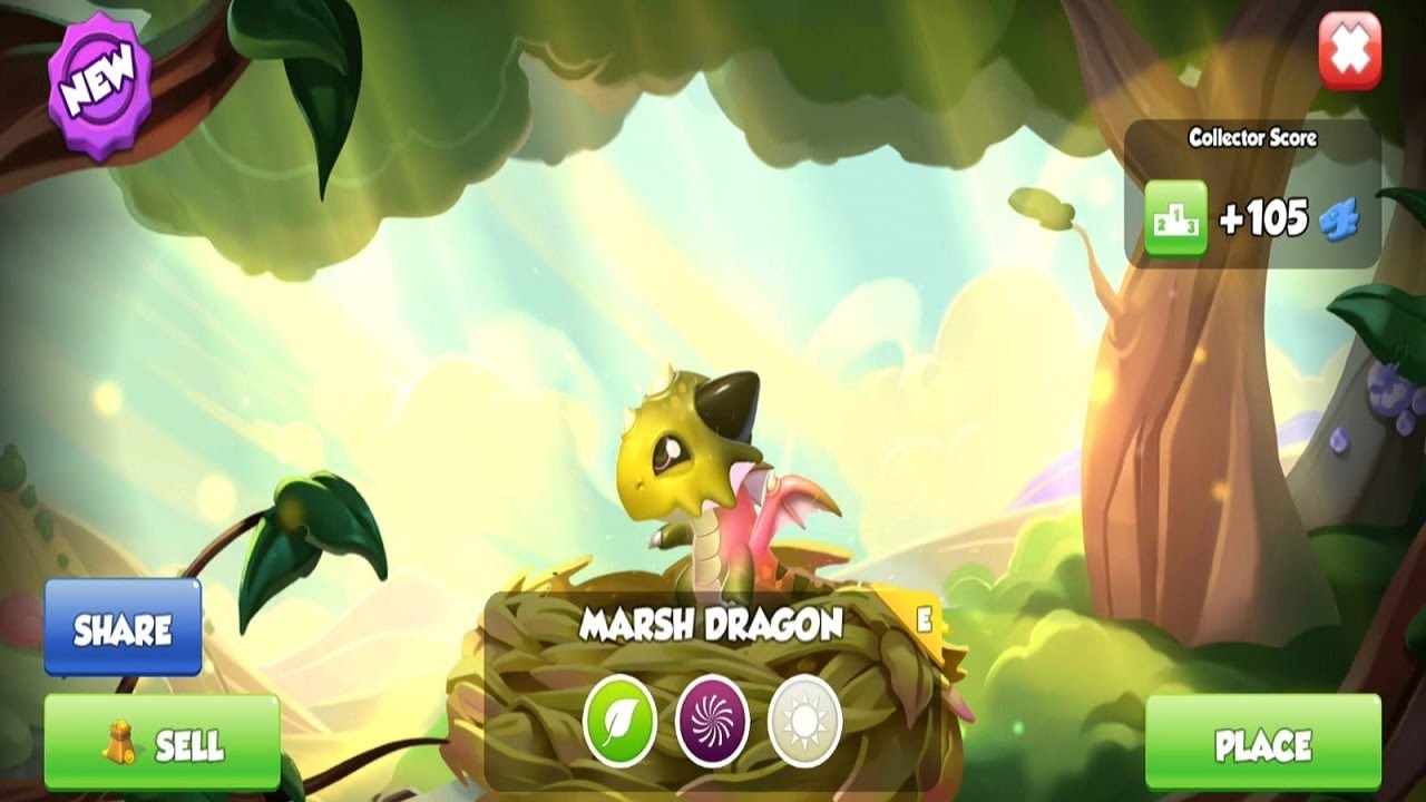Hatched Marsh Dragon | Epic Dragon | Dragon Mania Legends - YouTube