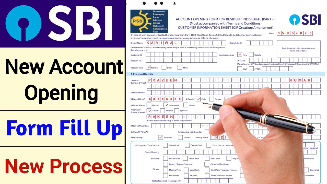 SBI new account opening form fill up 2025 | SBI मे खाता खोलने का फॉर्म कैसे भरें 2025 | Geek ...
