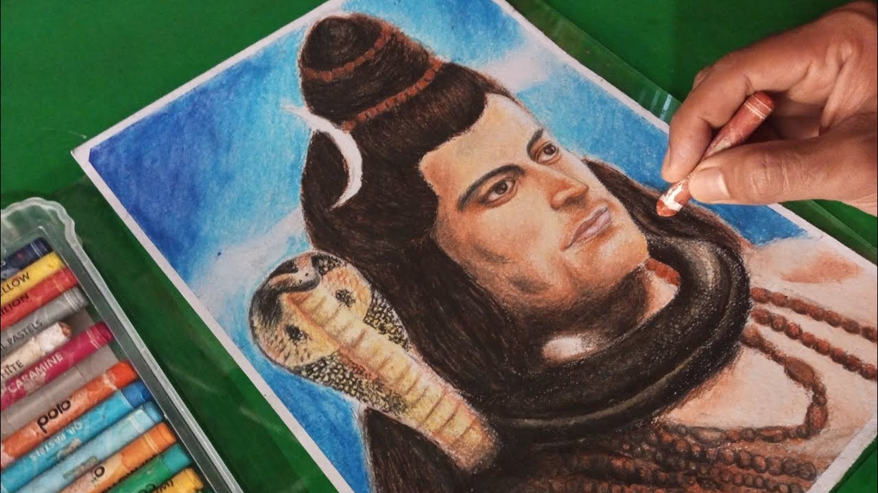 Mahadev drawing//Pastel color drawing//Drawinghome - YouTube