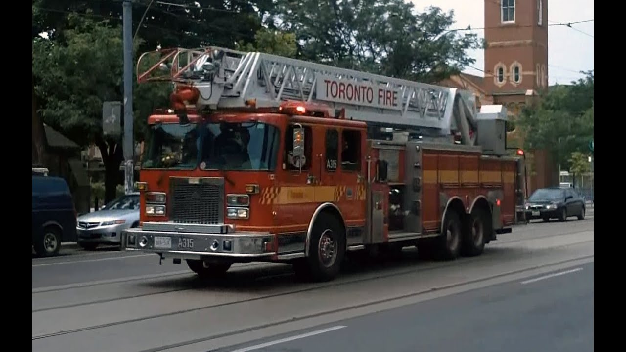 Ladder 30 FDNY + Aerial 315 + Pump 315 Toronto Fire Services - YouTube
