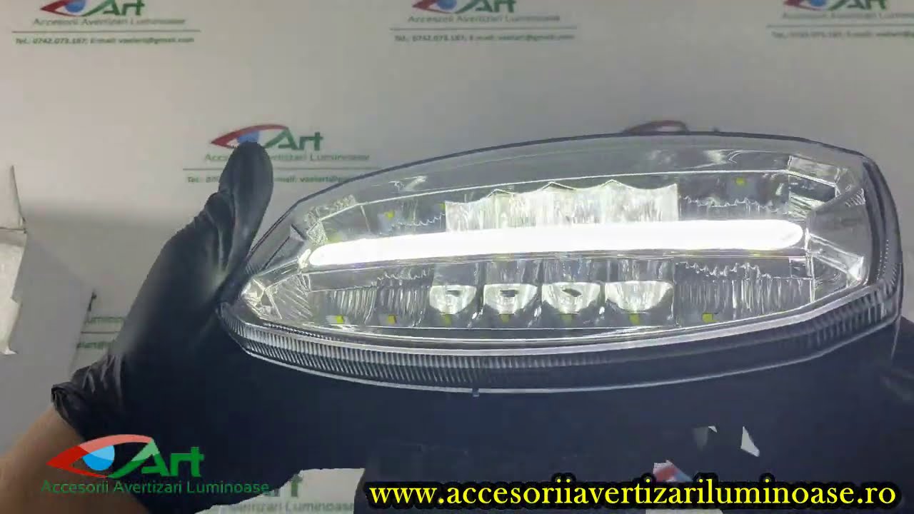Proiector faza lunga LED cu DRL LED JUMBO Cod produs: L3415 - YouTube