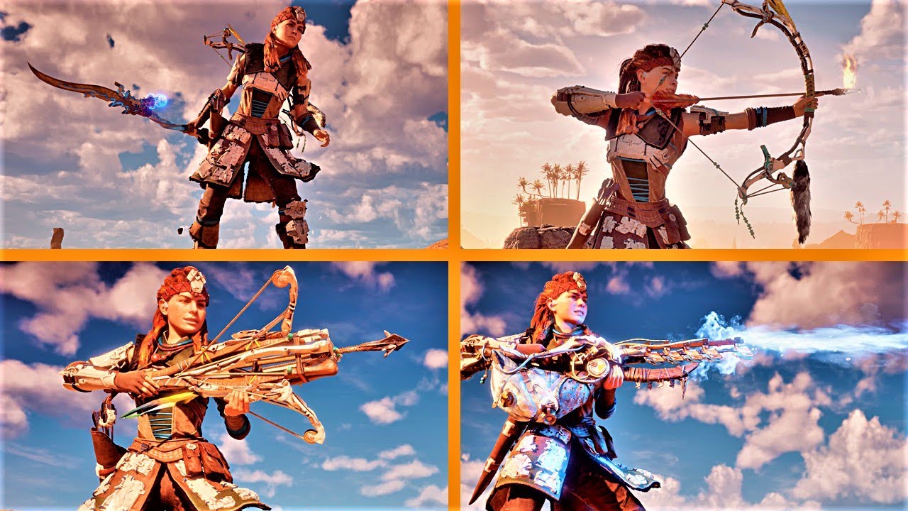 Horizon Zero Dawn Complete Edition | All Very Rare Weapons Showcase in ...