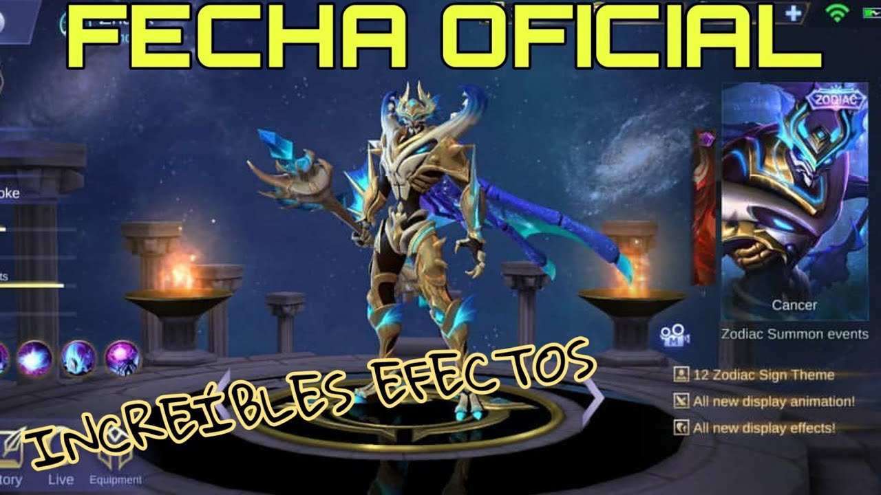 ZHASK NEW SKIN ZODIACO CANCER 💰😱 - EFECTOS INSANOS 🔥😎 - Mobile Legends ...