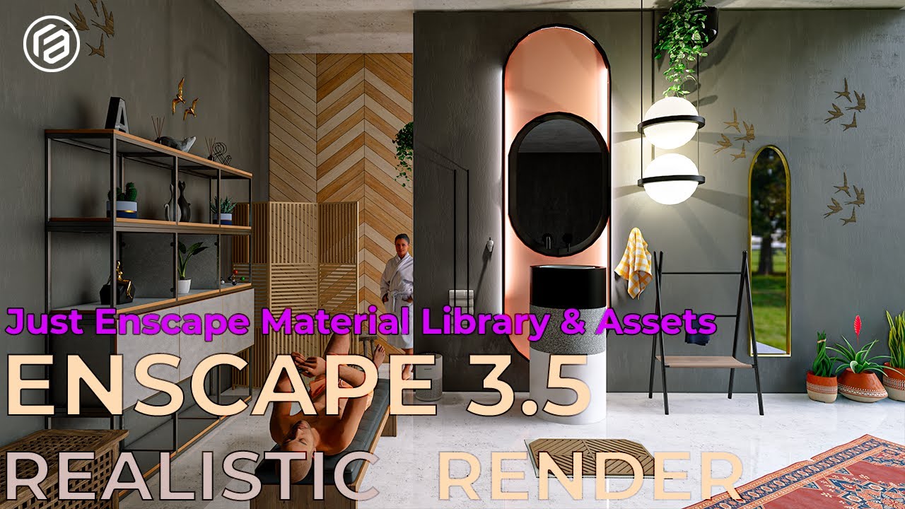 Enscape 3.5 |🚽BATHROOM RENDER 5🚽 | Interior Design 🔥🔥🔥 [ Quick Tutorial ]⭐⭐ Just Material ...