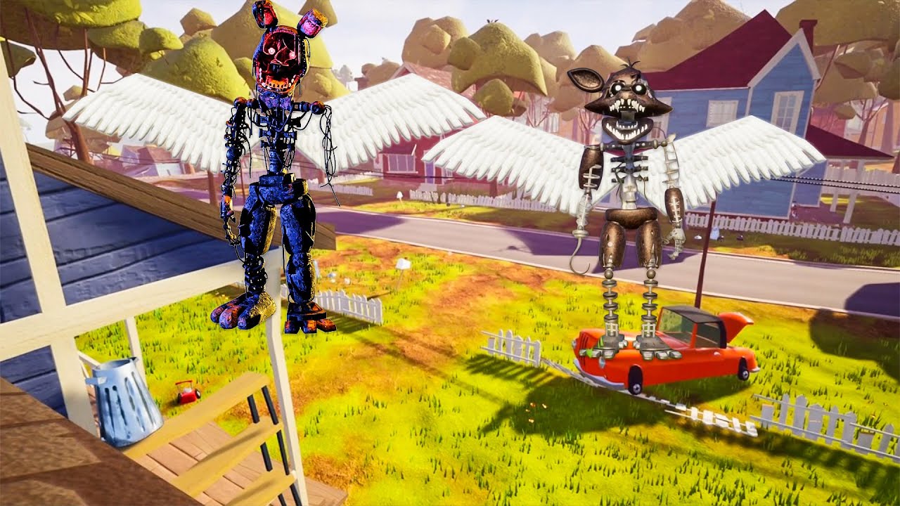 This FLYING IGNITED BONNIE and FOXY are TERRIFYING in Hello Neighbor ...