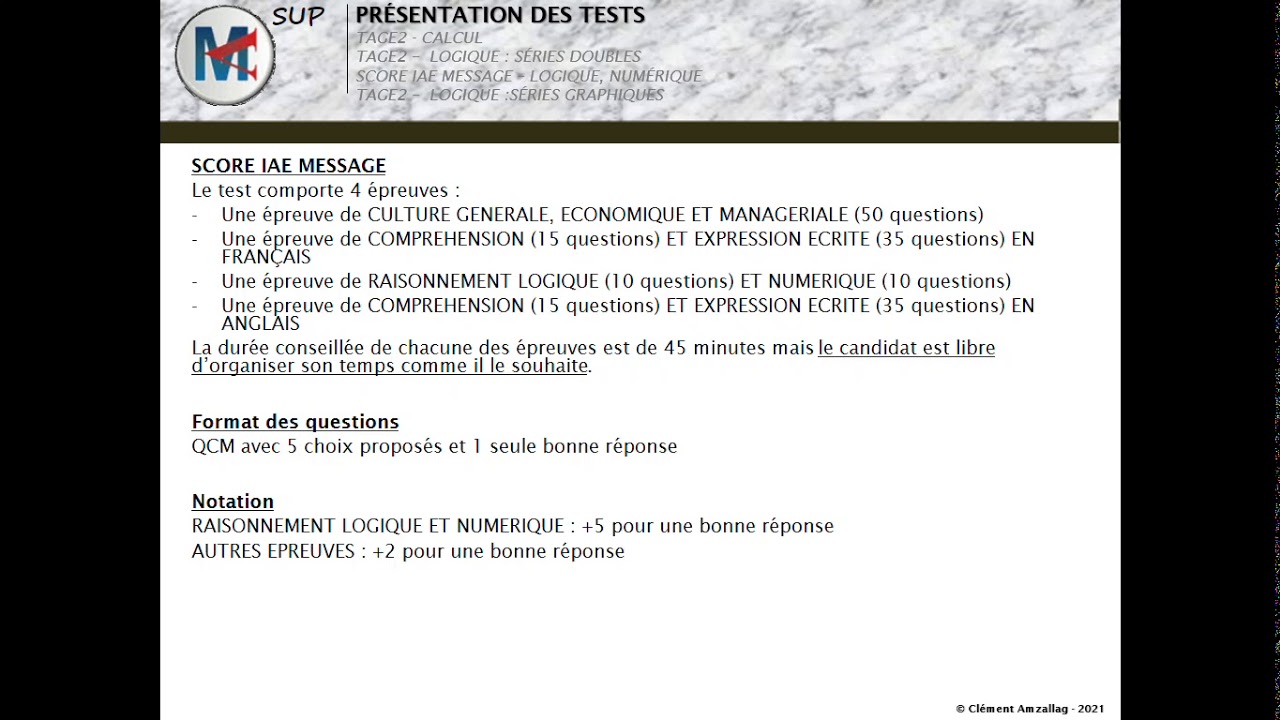 Présentation du Score-IAE-Message - YouTube