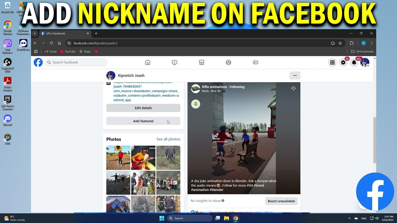 How To Add A Nickname on Facebook - Easy Fix - YouTube