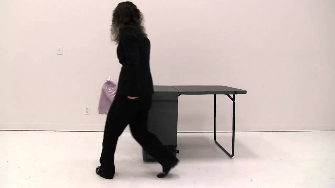 Case to Table Portable Folding Trade Show Table - YouTube