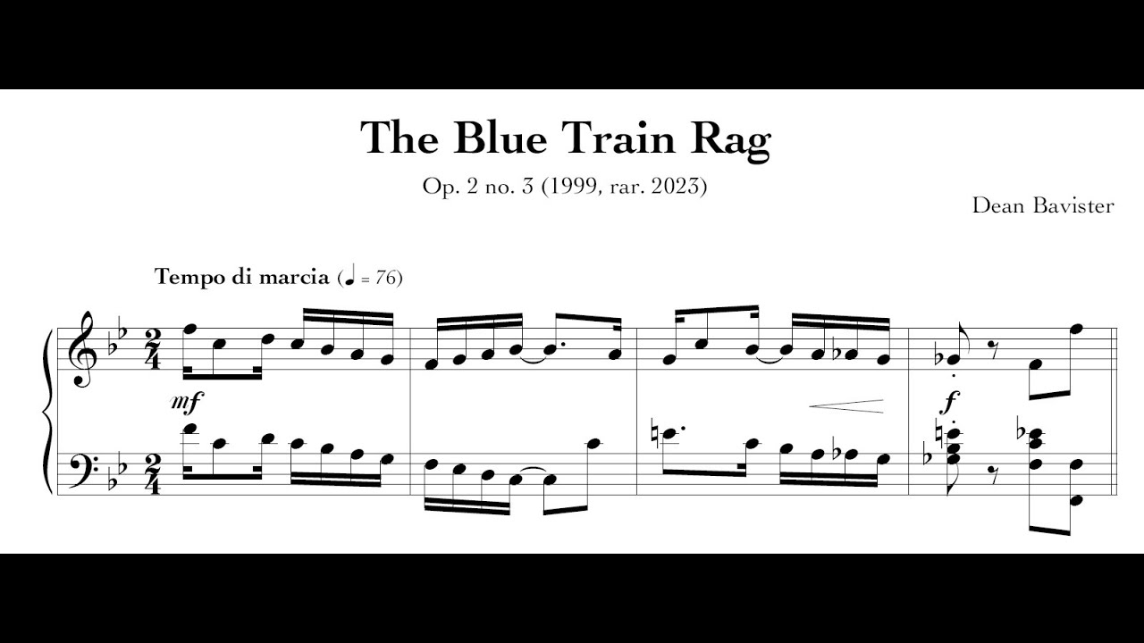 The Blue Train Rag composed by Dean Bavister (1999) - YouTube
