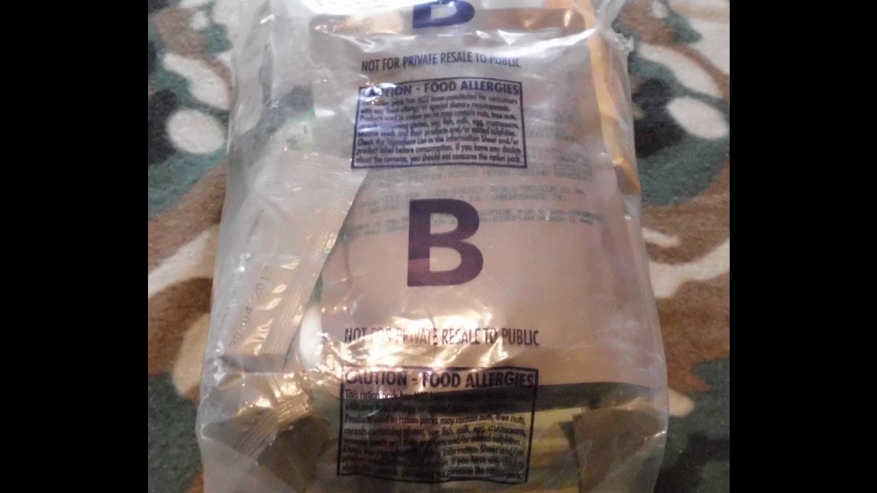 Australian Army Ration Pack (MRE) CR1M Menu B - YouTube