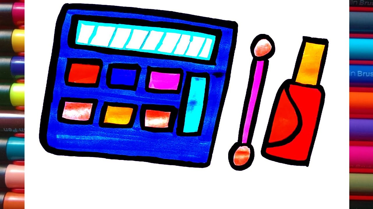Make Up Set Palette drawing, colouring and painting for kide, Toddlers ...