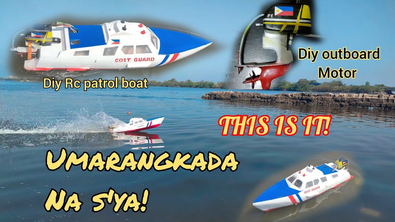 Home made Rc offshore patrol boat with diy outboard motor - YouTube