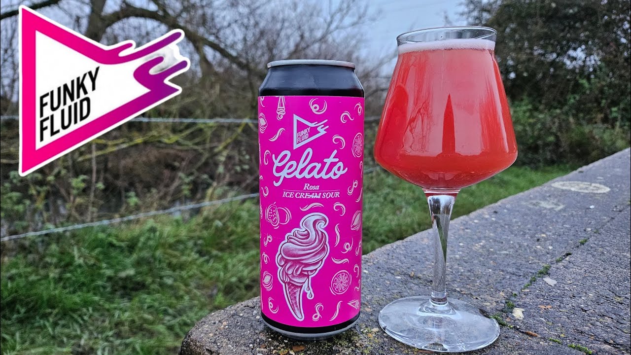 Funky Fluid - Gelato Rosa Ice Cream Sour 5.5% 🍦🍺 Beer Review #craftbeer ...