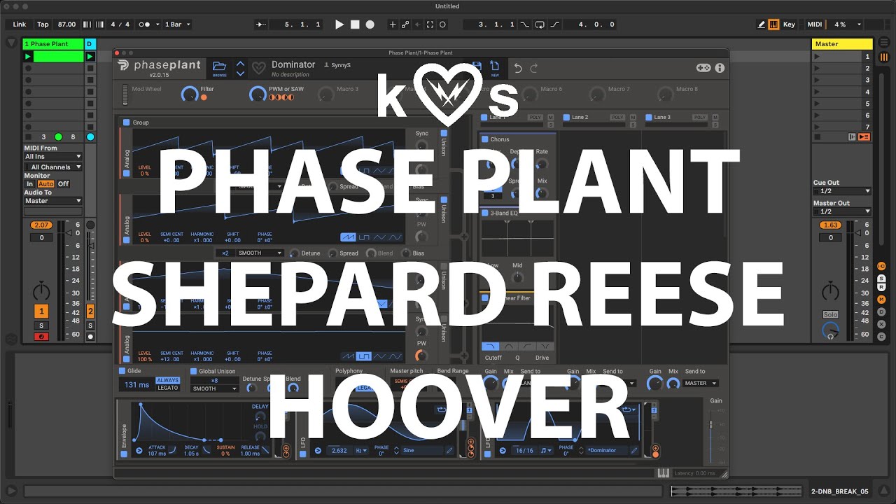 Phase Plant Shepard Tone Reese Hoover tutorial - YouTube