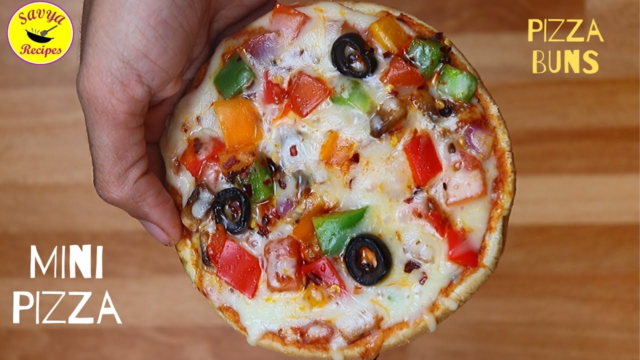 Pizza in 10 mins |Mini Pizza | Pizza Bun | No Oven Pizza | Easy Snack ...