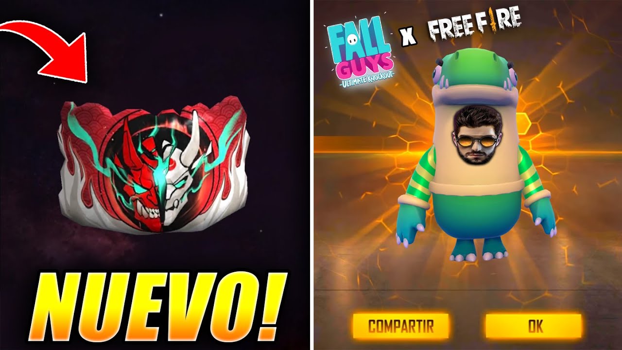 FALL GUYS x FREE FIRE! NUEVA PARED GLOO SAMURAI ZOMBIE! UMP EVOLUTIVA y ...