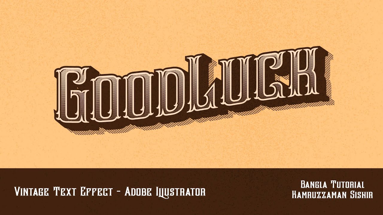 How to create a vintage logo text effect in adobe illustrator || Bangla Tutorial - YouTube
