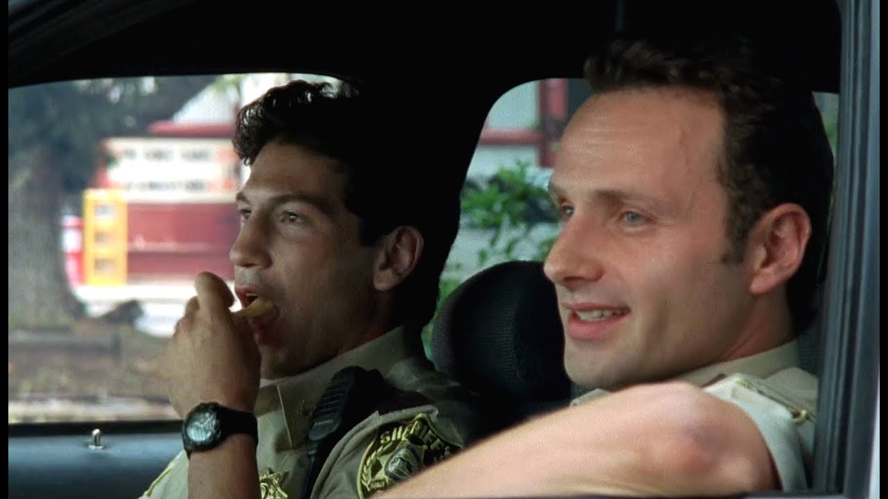 The Walking Dead - Eat Fries In The Police Car scene - YouTube