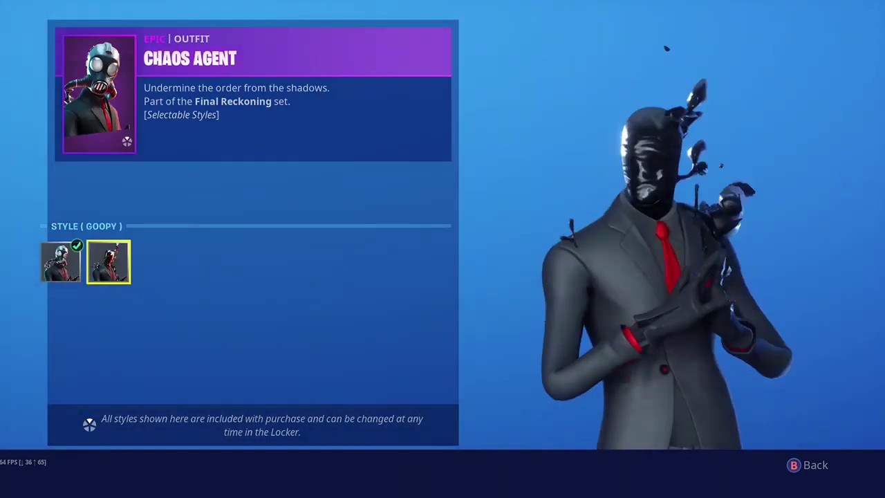 Fortnite Chapter 2: Brand new Chaos Agent W/Selectable Styles and ...