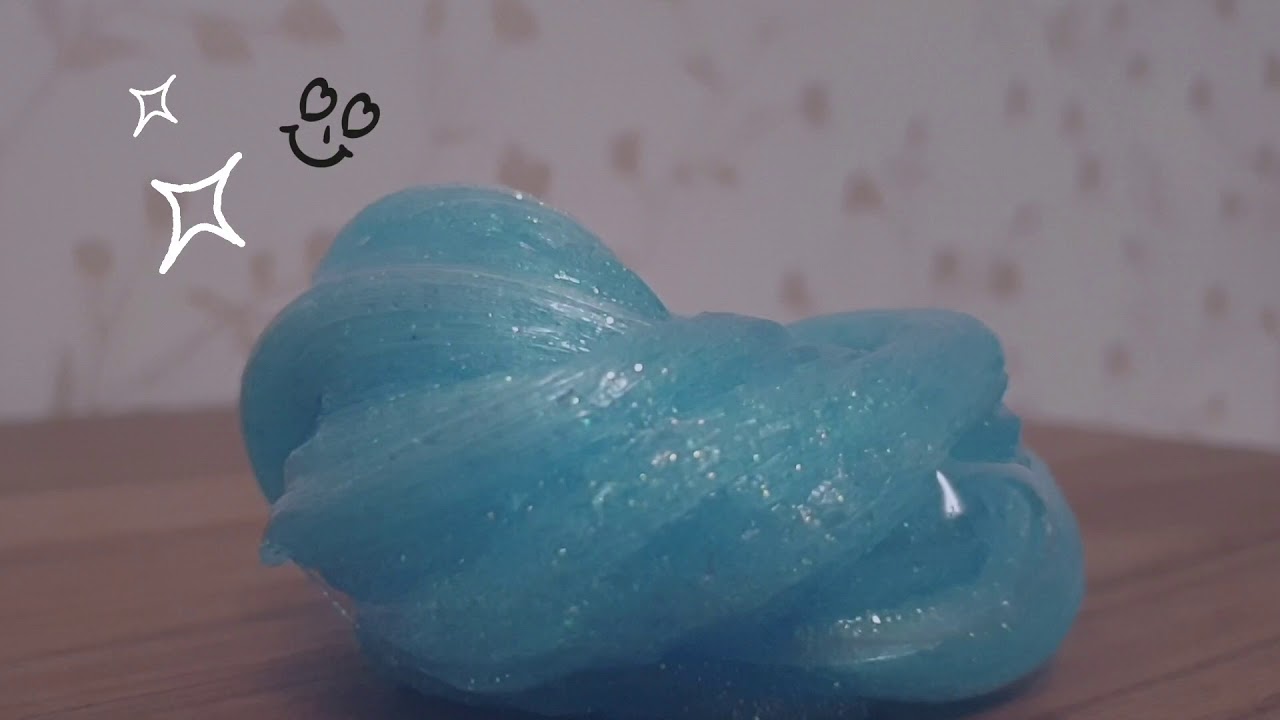 ASMR sky blue glittery slime 😍 - YouTube
