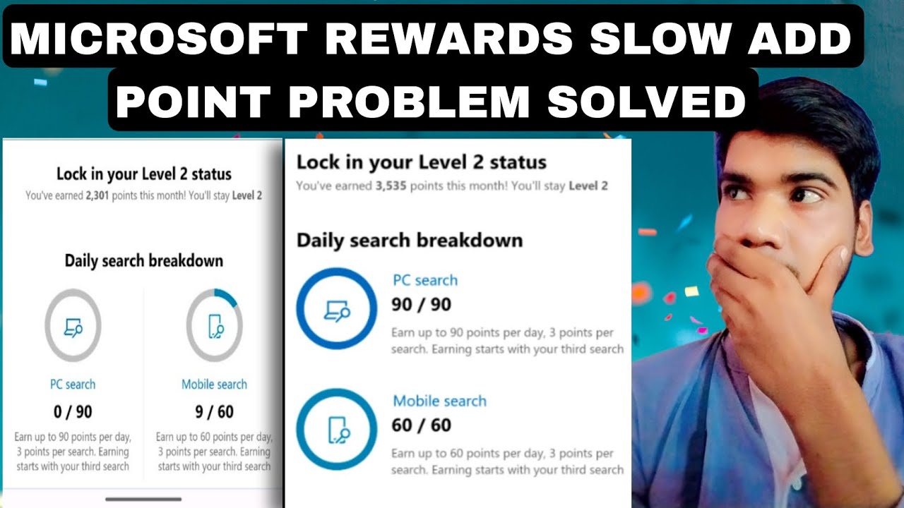 ll Microsoft reward points slow add 3 search 15 minutes problem solve ...