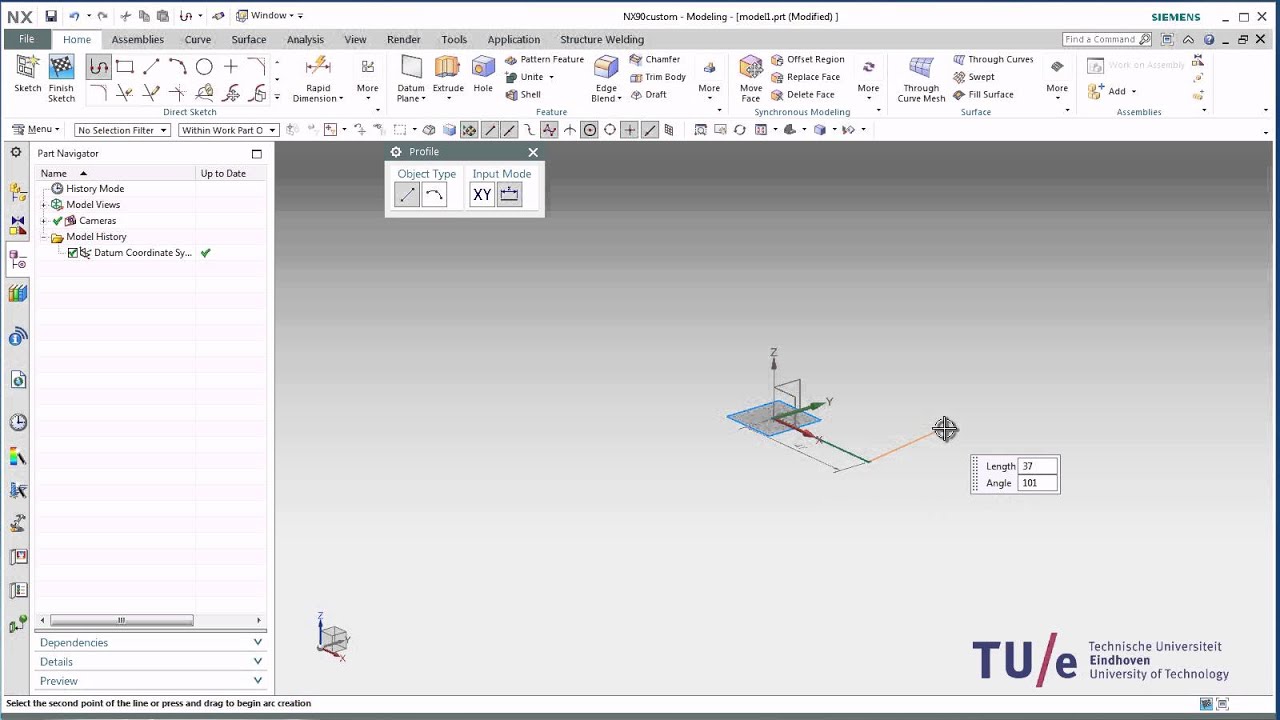 CAD my first NX10 solid - YouTube