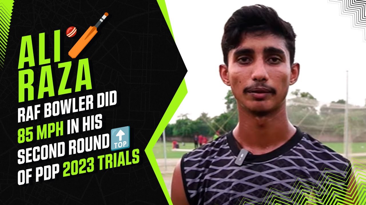 RAF bowler did 85 MPH in his second round🔝 of PDP 2023 trials - YouTube